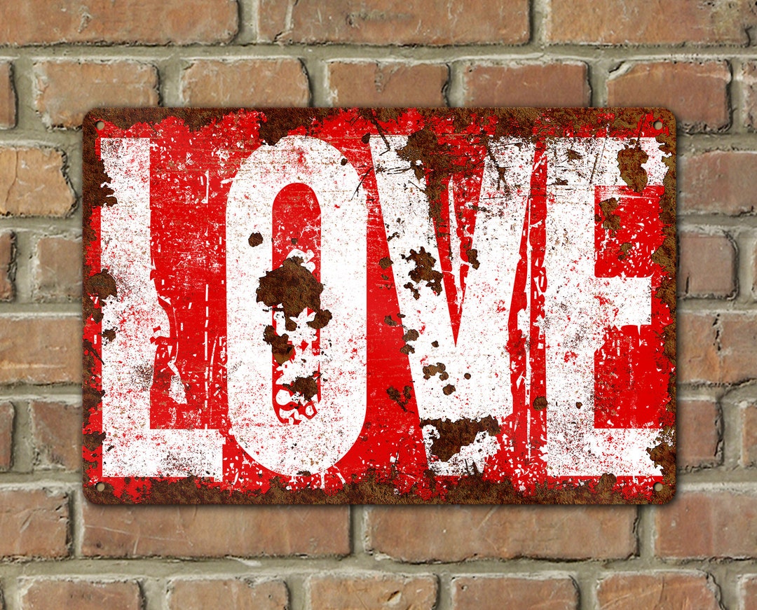 LOVE Metal Sign Valentines Day Decoration Anniversary Gift Modern ...
