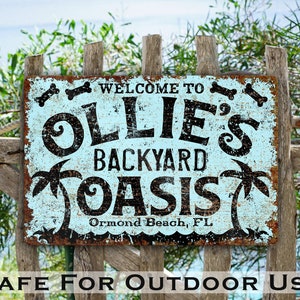 Customized Dog Name Backyard Oasis Sign Established Date Dog Run Dog ...