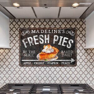 Custom FRESH PIES Metal Sign Personalized Name Porch Patio Door ...