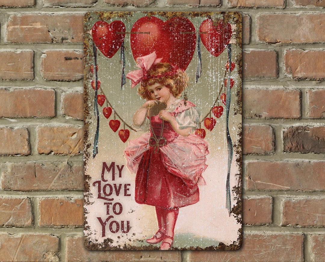 Printed Metal Sign Vintage Valentines Day Card Decoration Gift - Etsy
