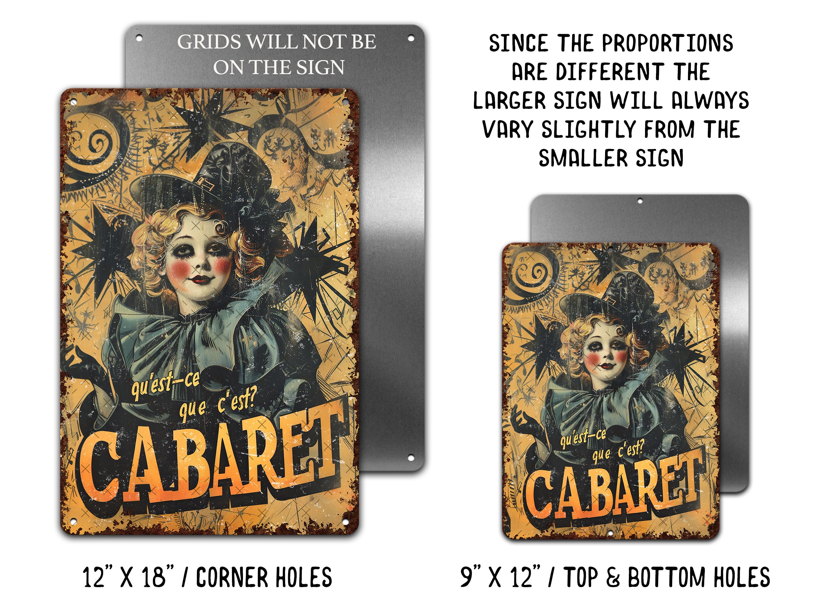 Vintage Victorian Cabaret Mantle Decor - Metal Sign Decoration Antique ...