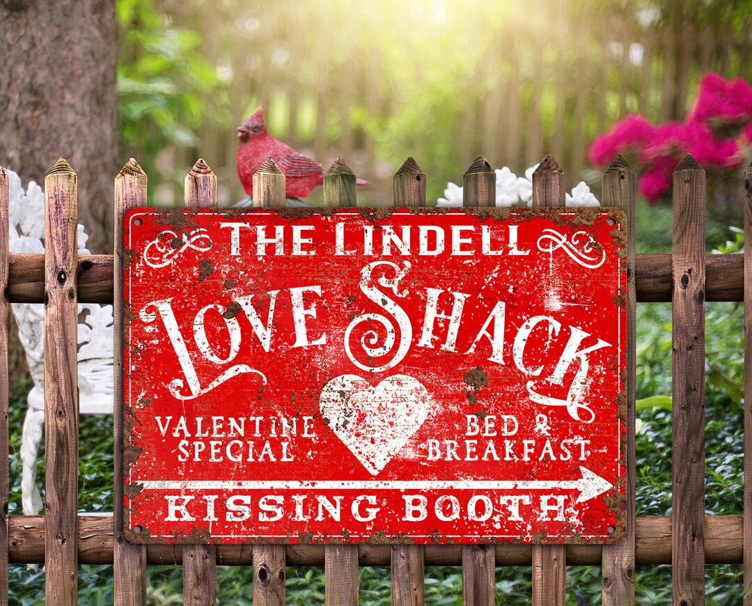 Custom Love Shack Valentines Day Decor Metal Sign Personalized Family ...