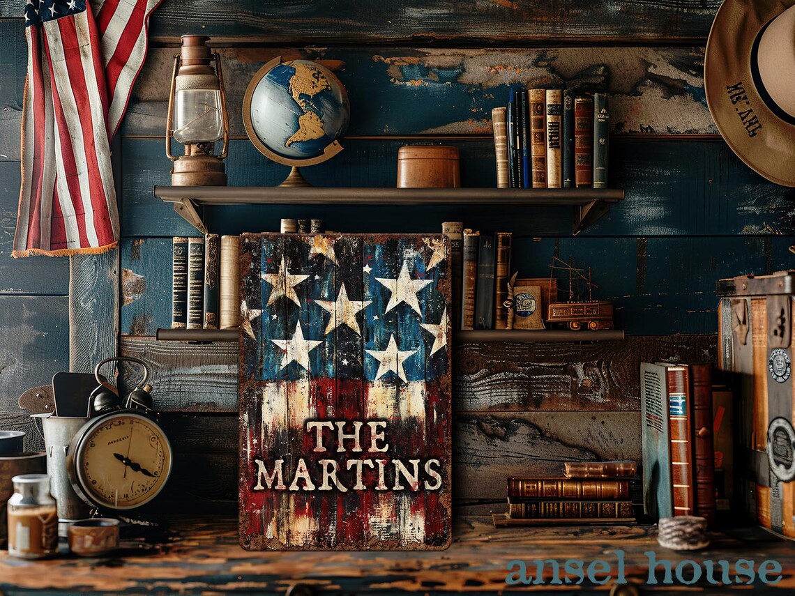 Personalized Name 4th of July Decor - Patriotic Americana Metal Art ...