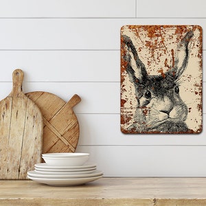 Metal Bunny Rabbit Sign Spring Easter Decoration Modern Farmhouse Decor ...
