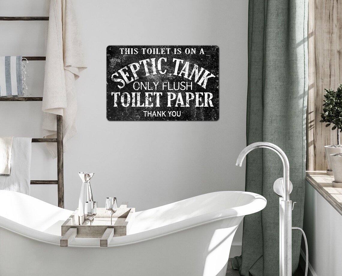 Septic Tank Sign Bathroom Wall Decor Art Rustic Modern - Etsy