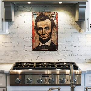 Primitive Rustic Abraham Lincoln Americana Art Sign Decor - Metal Folk ...