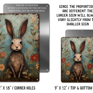 Primitive Easter Decor - Rustic Folkart Bunny Metal Art Sign Mantle ...