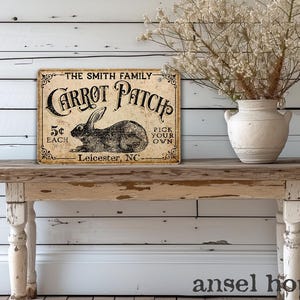 Personalized Custom Carrot Patch Metal Sign Spring Easter Decoration ...