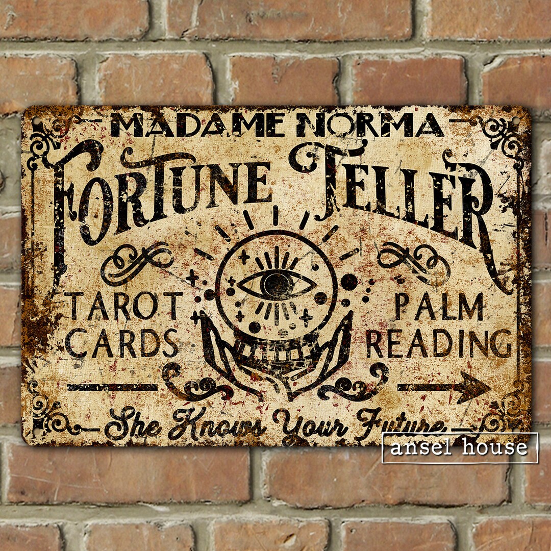 Custom Fortune Teller Metal Sign Personalized Name Decoration for Porch ...