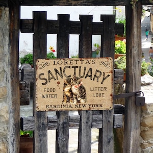 Personalized Cat Sanctuary Sign With Name Backyard Established Date Cat ...