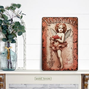 Valentines Day Decor Vintage Victorian Style Metal Cupid Wall Art Sign ...