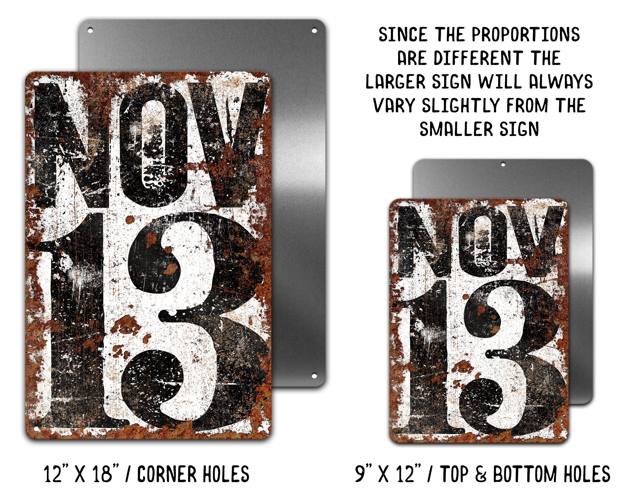 Custom Numbers Anniversary Date Sign Tin Metal Modern | Etsy