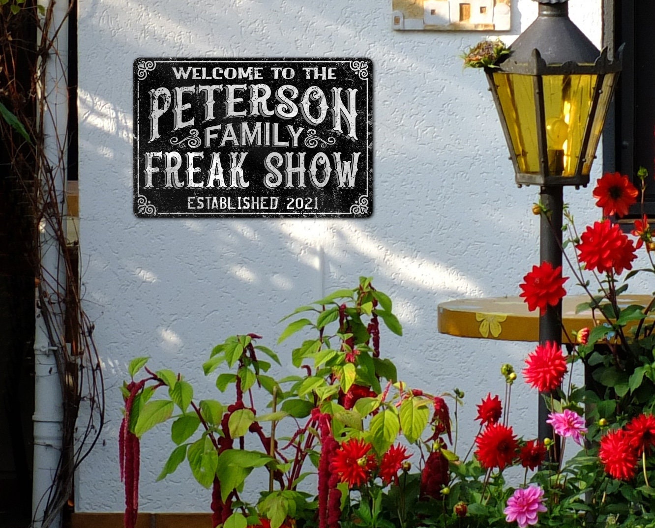 Custom Freak Show Metal Sign Personalized Family Porch Patio Entryway ...