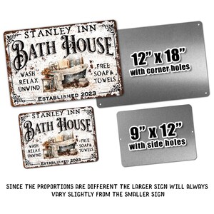 Personalized Custom BATH HOUSE Metal Bathroom Sign Decoration Modern ...