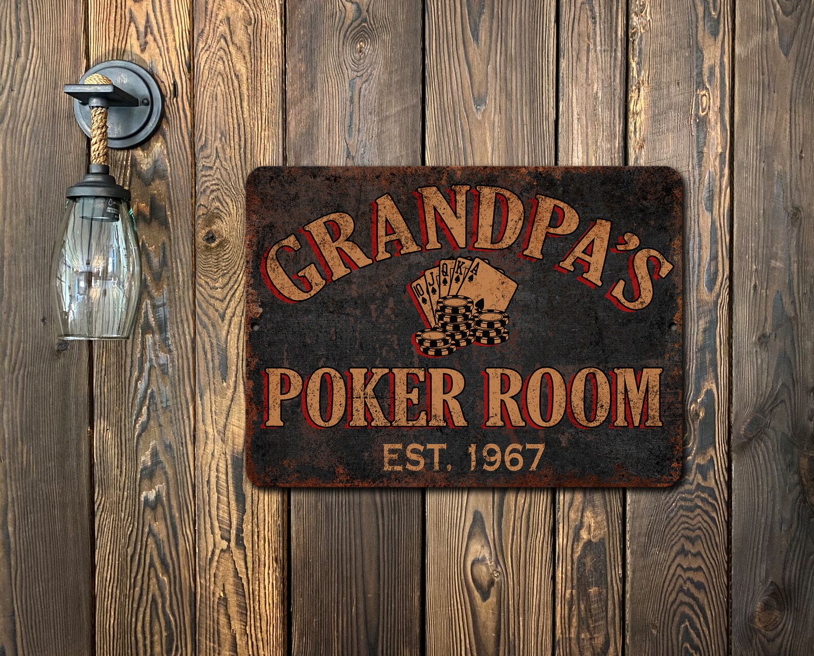 Custom Personalized Poker Room Sign With Name and Phrase - Etsy