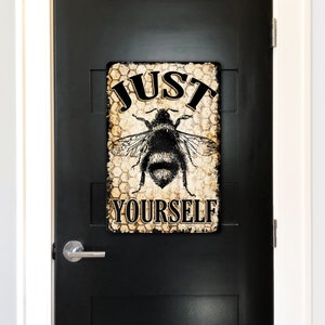 Bumble Bee Inspirational Sign Bathroom Bedroom Wall Decor Art Vintage ...