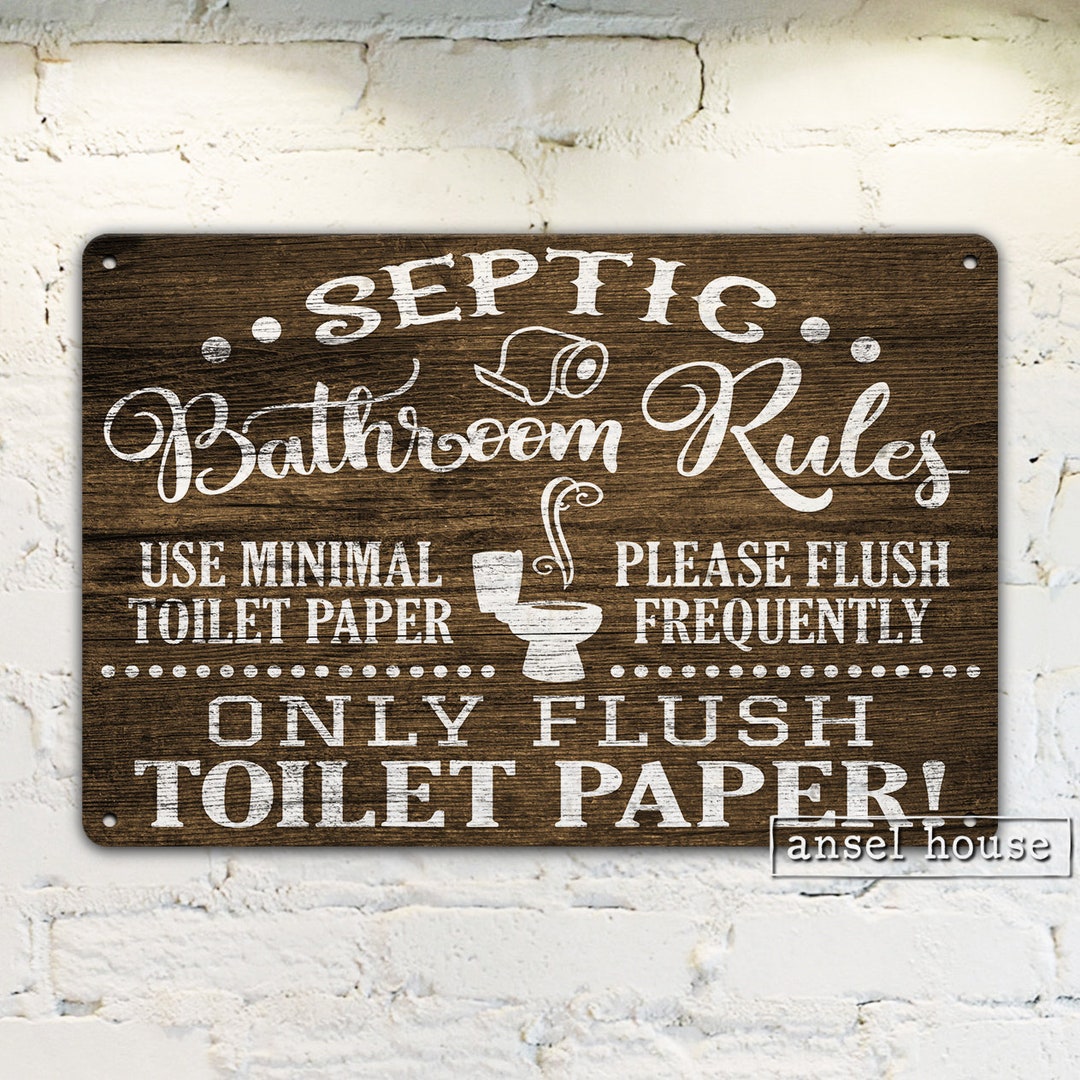 Septic Tank Sign Bathroom Wall Decor Art Rustic Farmhouse Metal Indoor ...