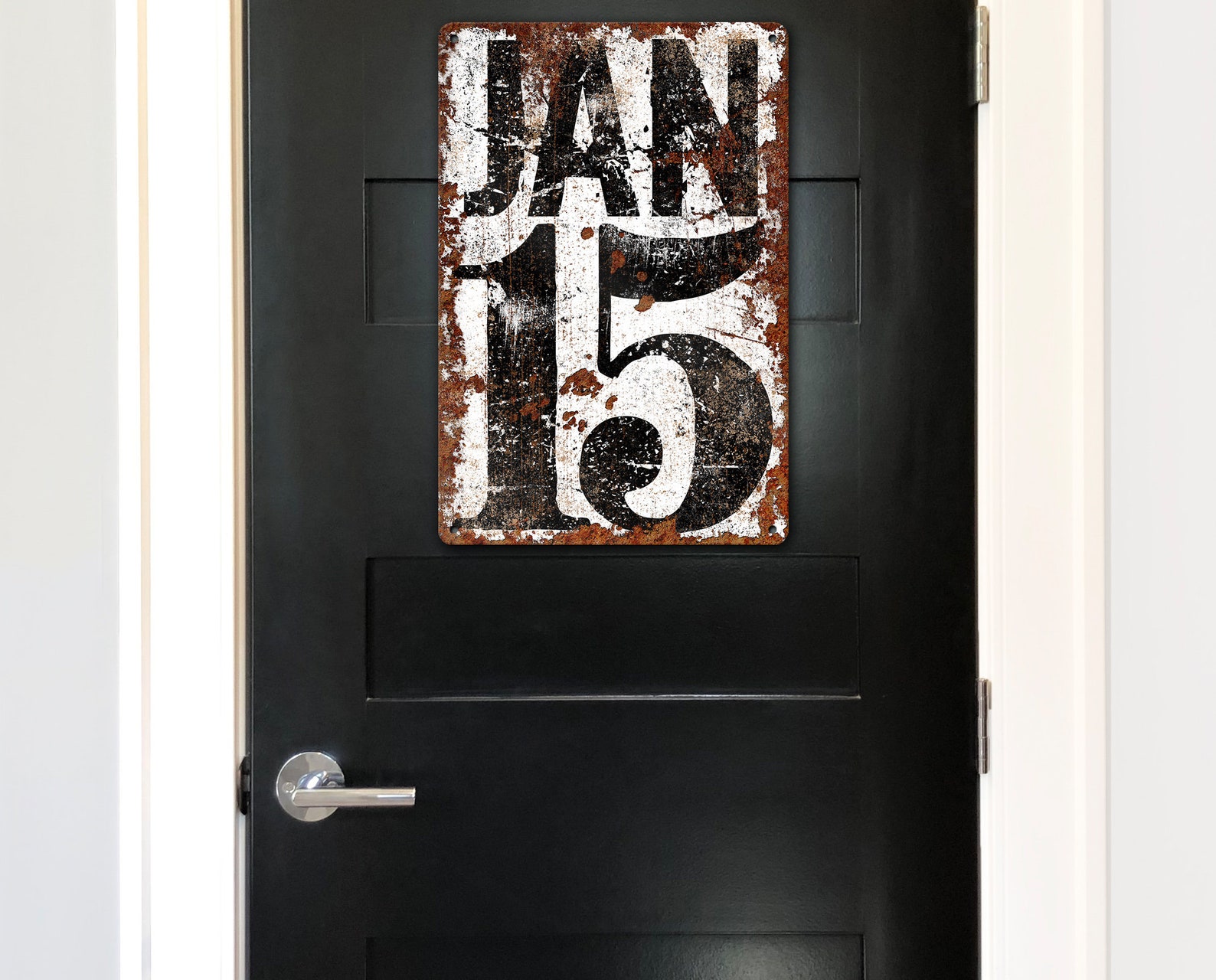 Custom Numbers Anniversary Date Sign Tin Metal Modern | Etsy