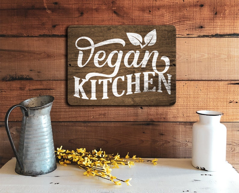 Vegan Kitchen Metal Sign Farmhouse Wall Decor Indoor Outdoor - Etsy