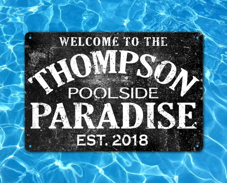 Poolside Paradise Backyard Swimming Pool Patio Sign Custom - Etsy