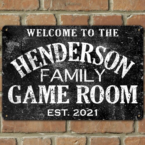 Personalized Family Game Room Sign Modern Farmhouse Wall - Etsy