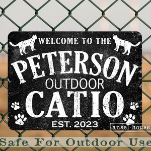 Personalized Catio Sign With Last Name and Cat's Name Backyard ...