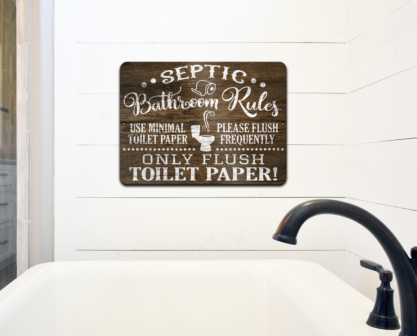 Septic Tank Sign Bathroom Wall Decor Art Rustic Farmhouse | Etsy