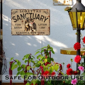 Personalized Cat Sanctuary Sign With Name Backyard Established Date Cat ...