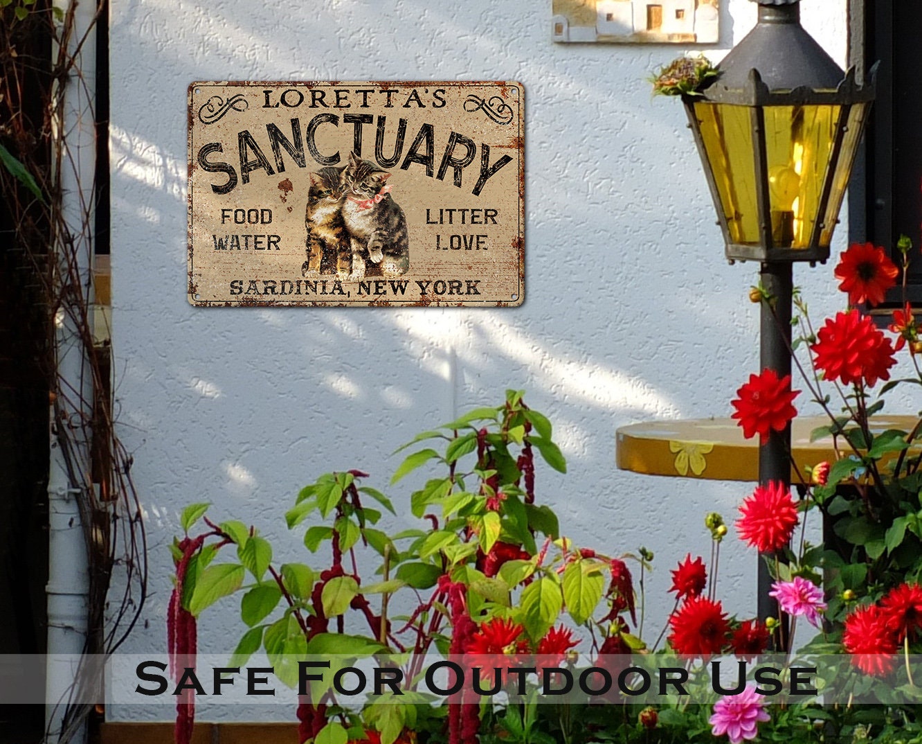 Personalized Cat Sanctuary Sign With Name Backyard Established Date Cat ...