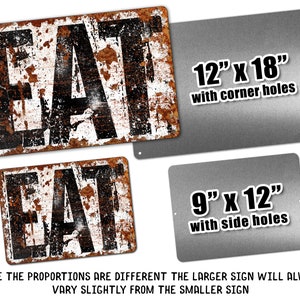 Metal EAT Kitchen Sign Decoration Gift Farmhouse Industrial Distressed ...