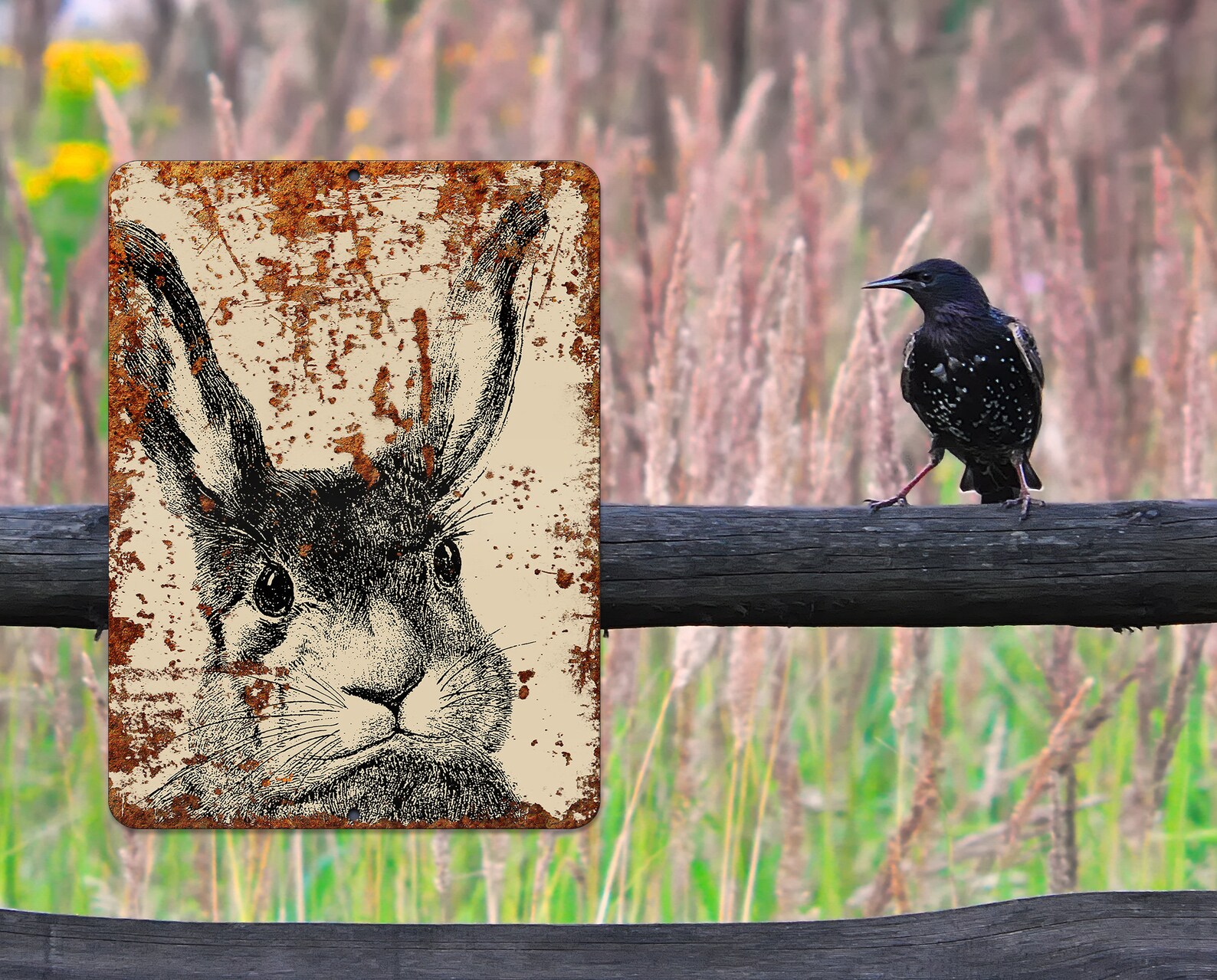 Metal Bunny Rabbit Sign Spring Easter Decoration Modern - Etsy