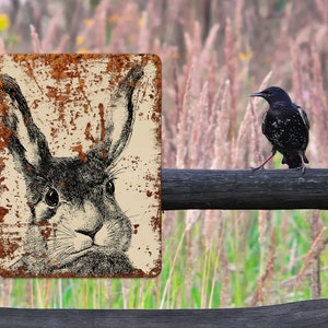 Metal Bunny Rabbit Sign Spring Easter Decoration Modern - Etsy