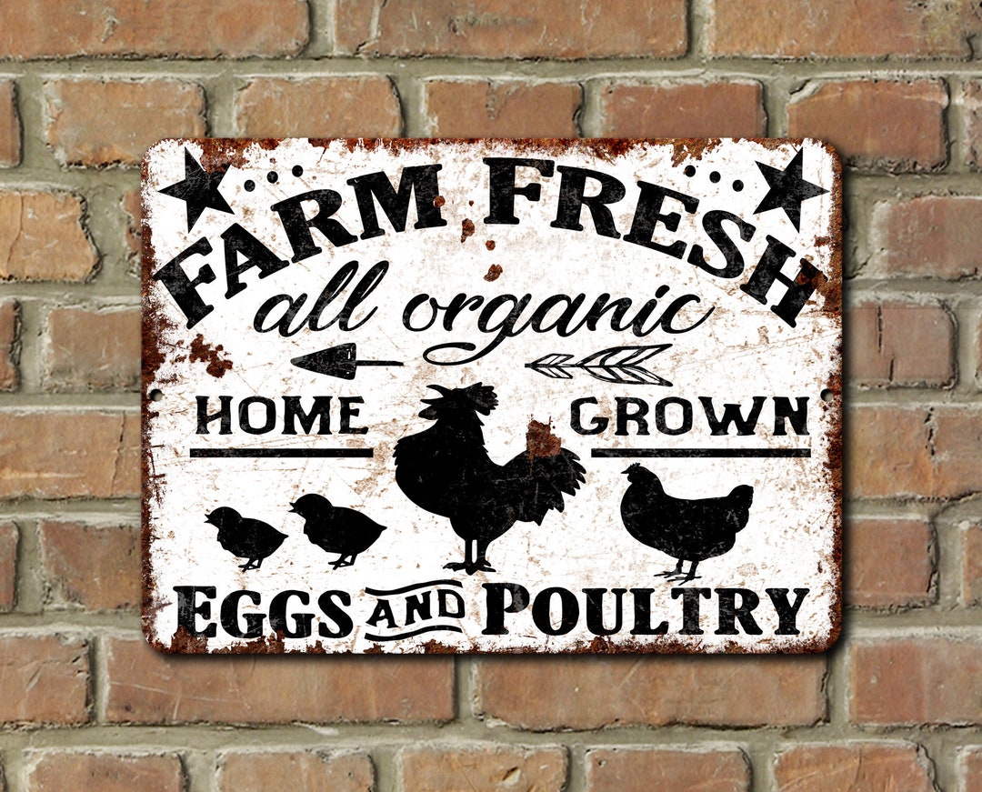 Cute Farm Fresh Eggs Sign Aluminum Metal Farmhouse Decor - Etsy