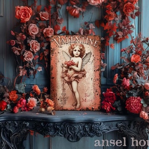 Valentines Day Decor - Vintage Victorian Style Metal Cupid Wall Art ...