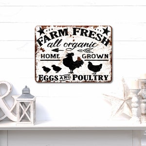 Cute Farm Fresh Eggs Sign Aluminum Metal Farmhouse Decor - Etsy