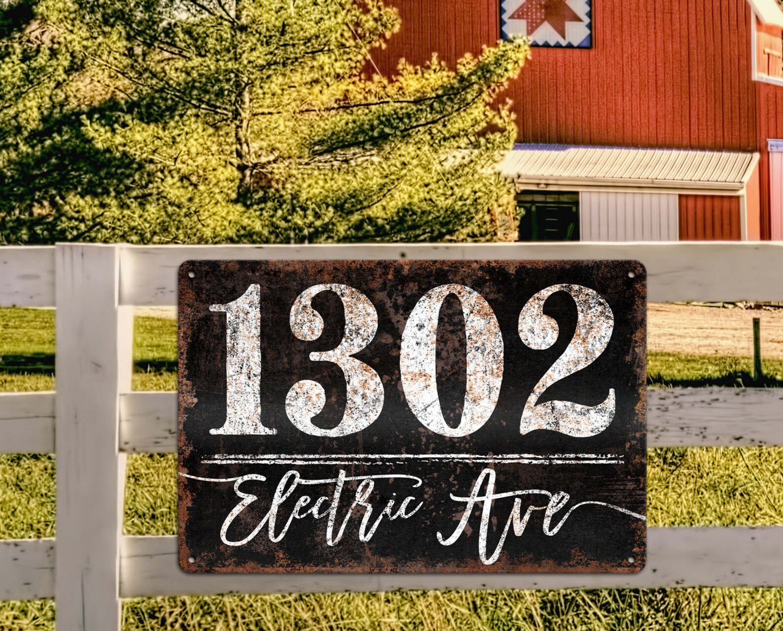 Address Plaque Porch Sign For House Rusty Aluminum Tin Metal | Etsy