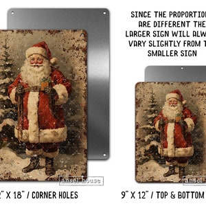 Vintage Style Victorian Santa Primitive Christmas Decor Sign Metal ...