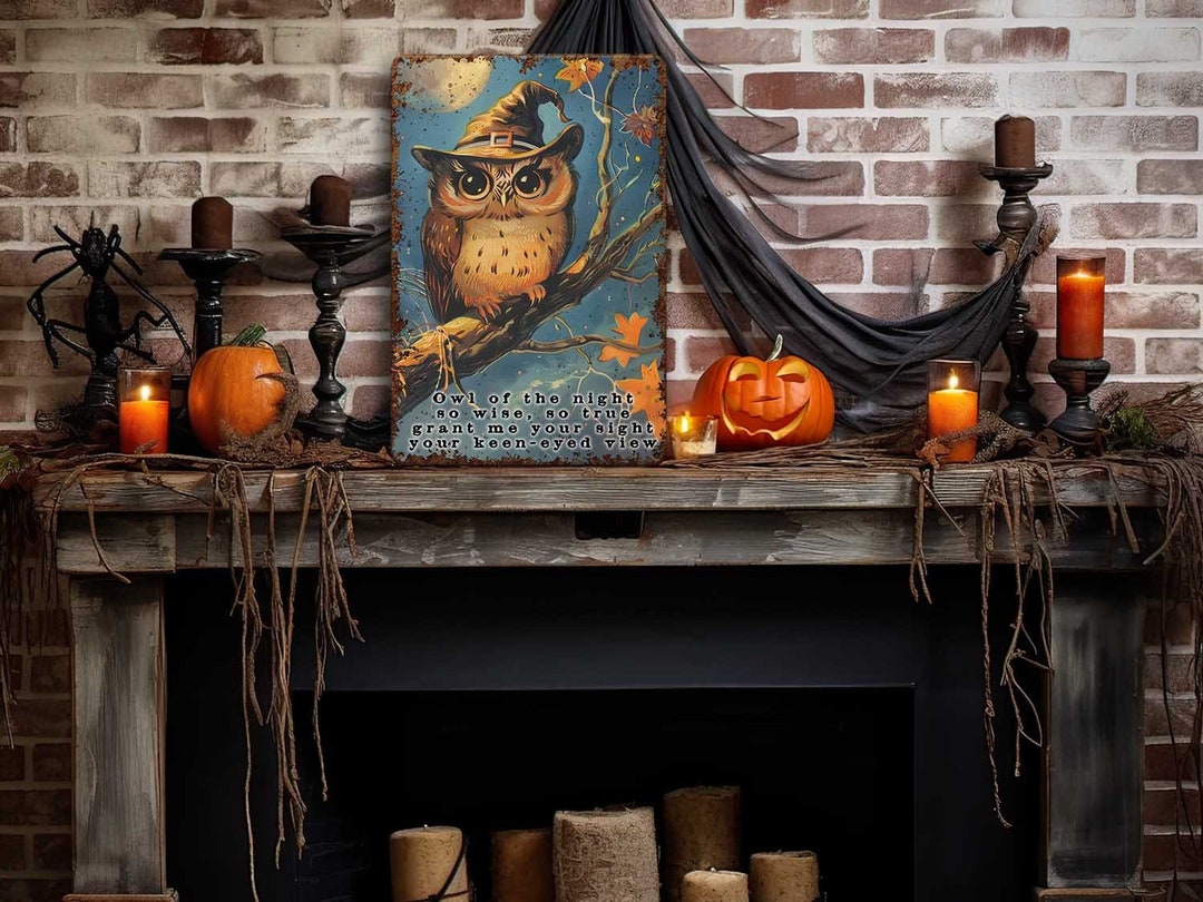 Cute Retro Kitsch Halloween Decor Art Sign - Mid Century Modern ...