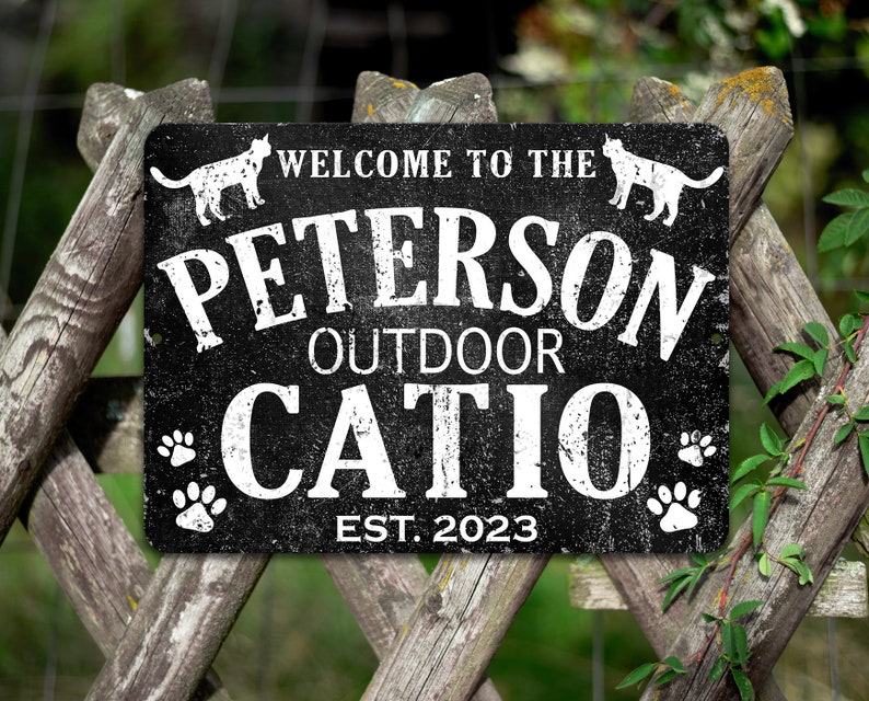 Personalized Catio Sign With Cat's Name Backyard - Etsy