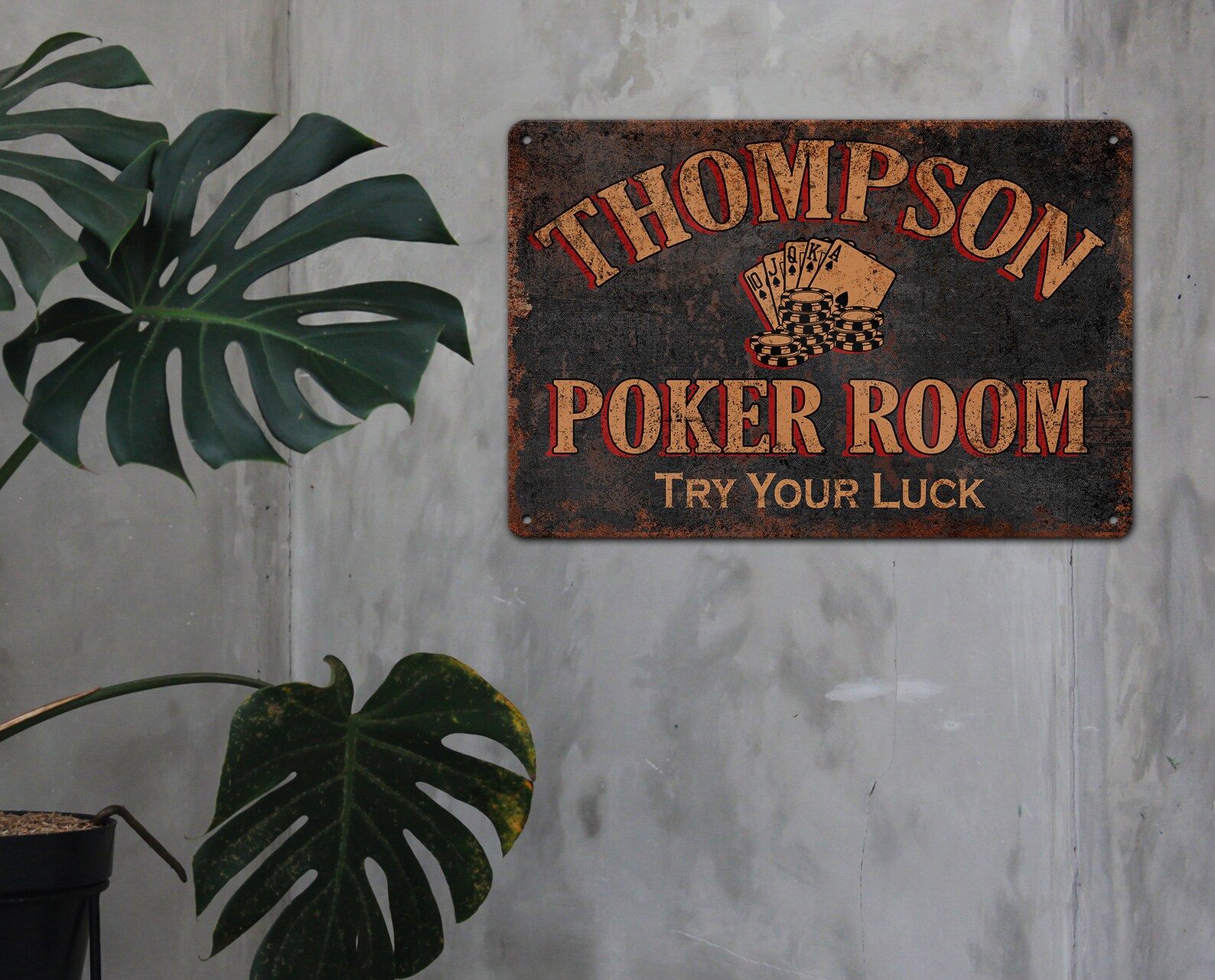 Custom Personalized Poker Room Sign With Name and Phrase - Etsy
