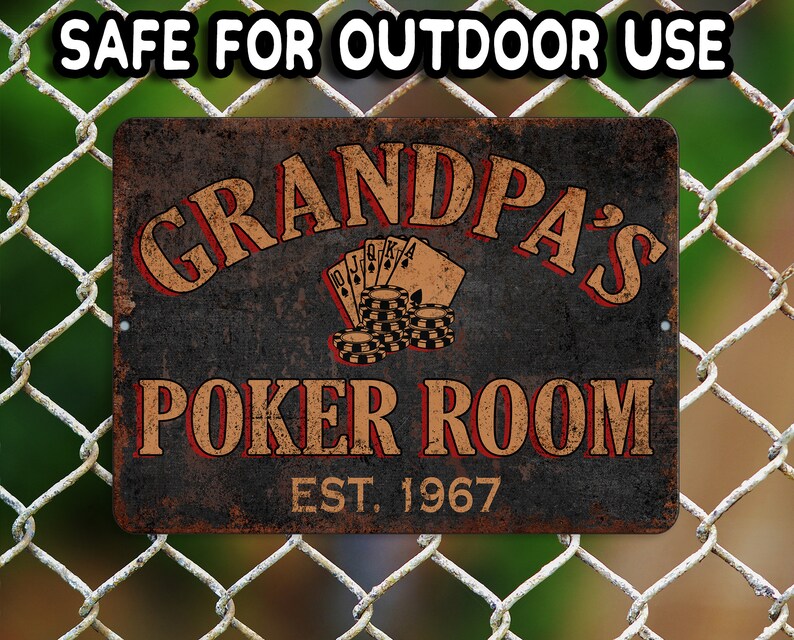 Custom Personalized Poker Room Sign With Name and Phrase - Etsy