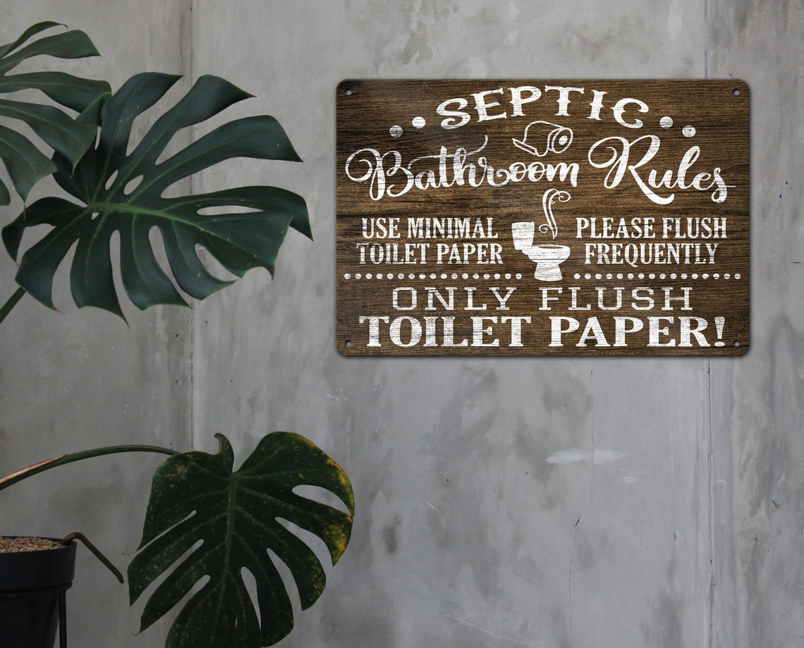 Septic Tank Sign Bathroom Wall Decor Art Rustic Farmhouse | Etsy