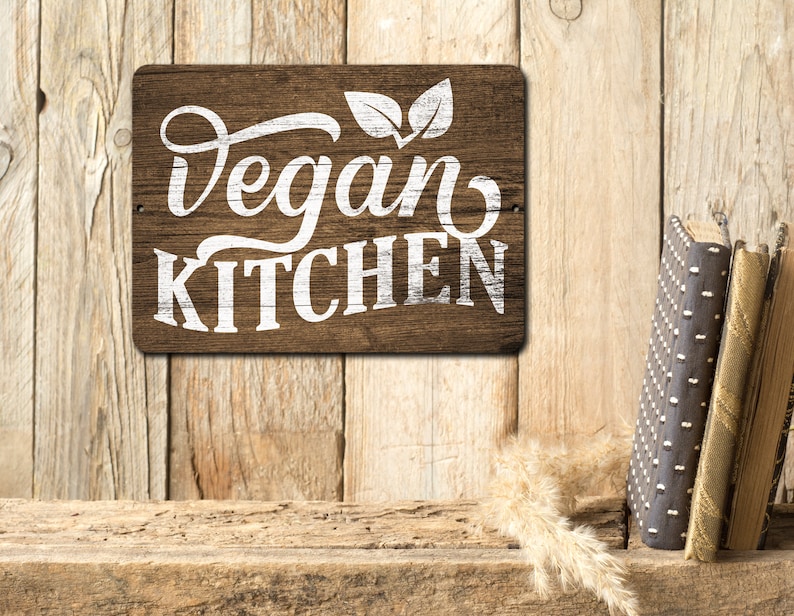 Vegan Kitchen Metal Sign Farmhouse Wall Decor Indoor Outdoor - Etsy