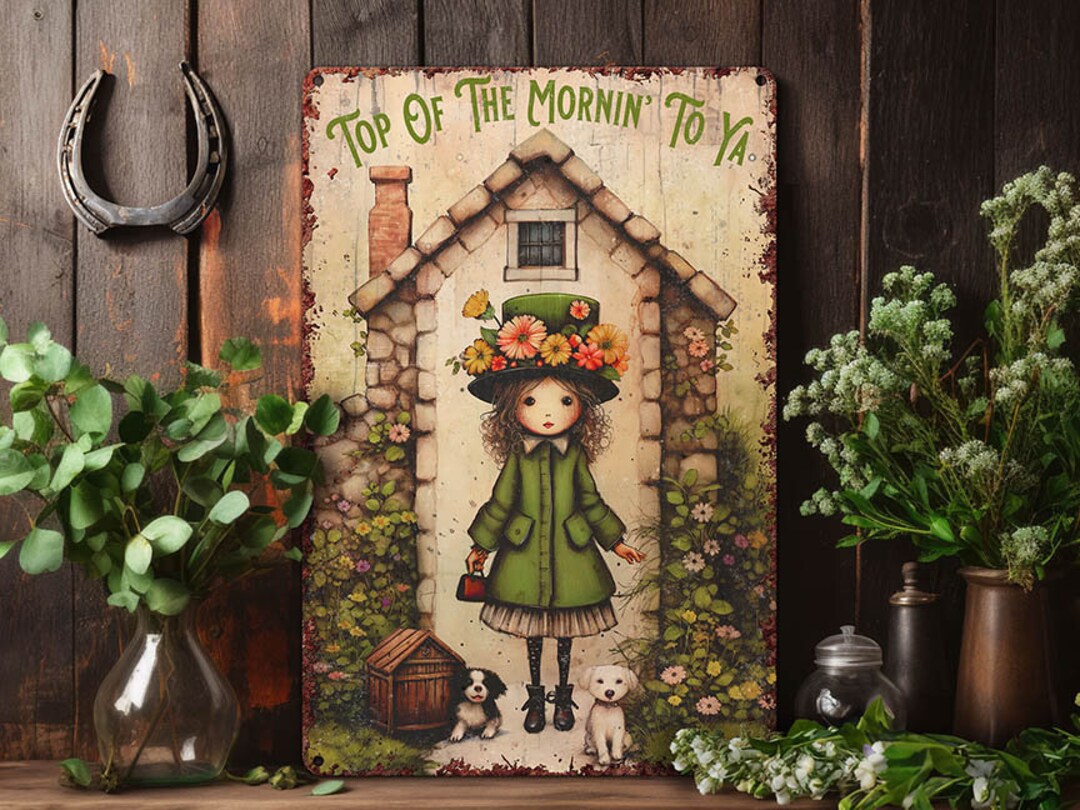 St Patrick's Day Decor - Metal Art Sign - Mantle Plaque Wall Decoration ...