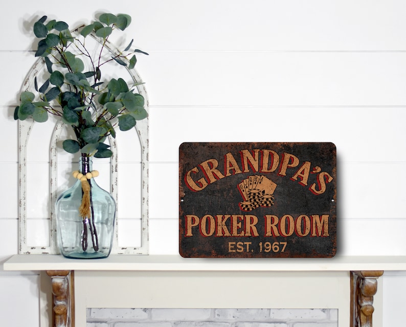 Custom Personalized Poker Room Sign With Name and Phrase - Etsy