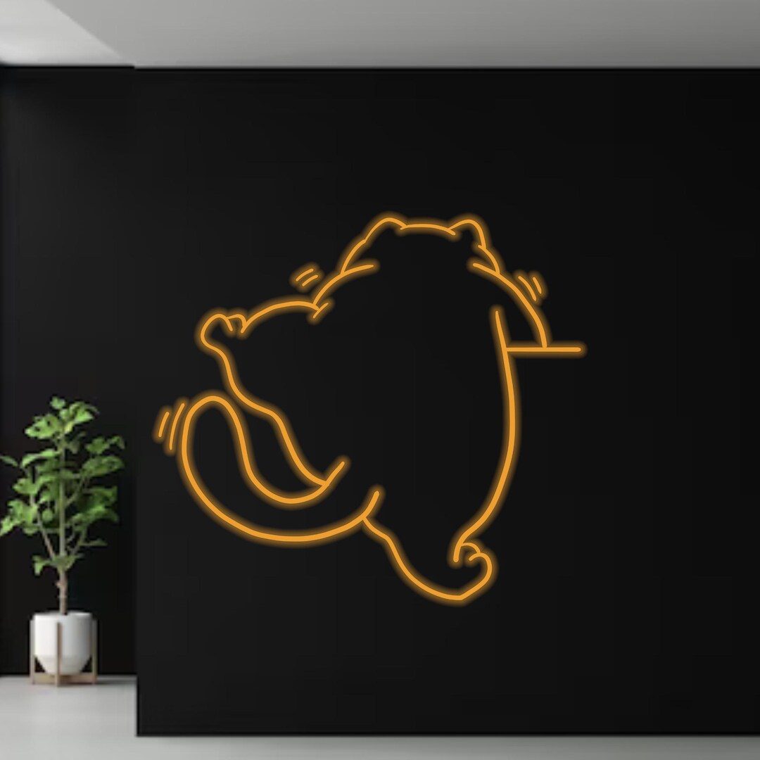 FREESHIPPING US LED Neon Chonky Cat Wall Sign Cozy Room Decor, Funny ...