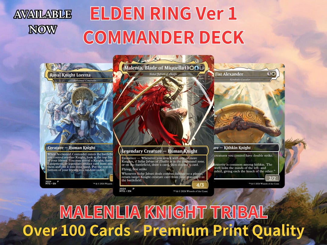 Elden Ring Commander Deck • Elden Ring Mtg Proxy Deck • Mtg Commander Deck • Custom MTG Card ...
