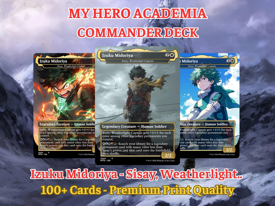 My Hero Academia Commander Deck • MHA MTG Proxy Deck • Deku Commander ...