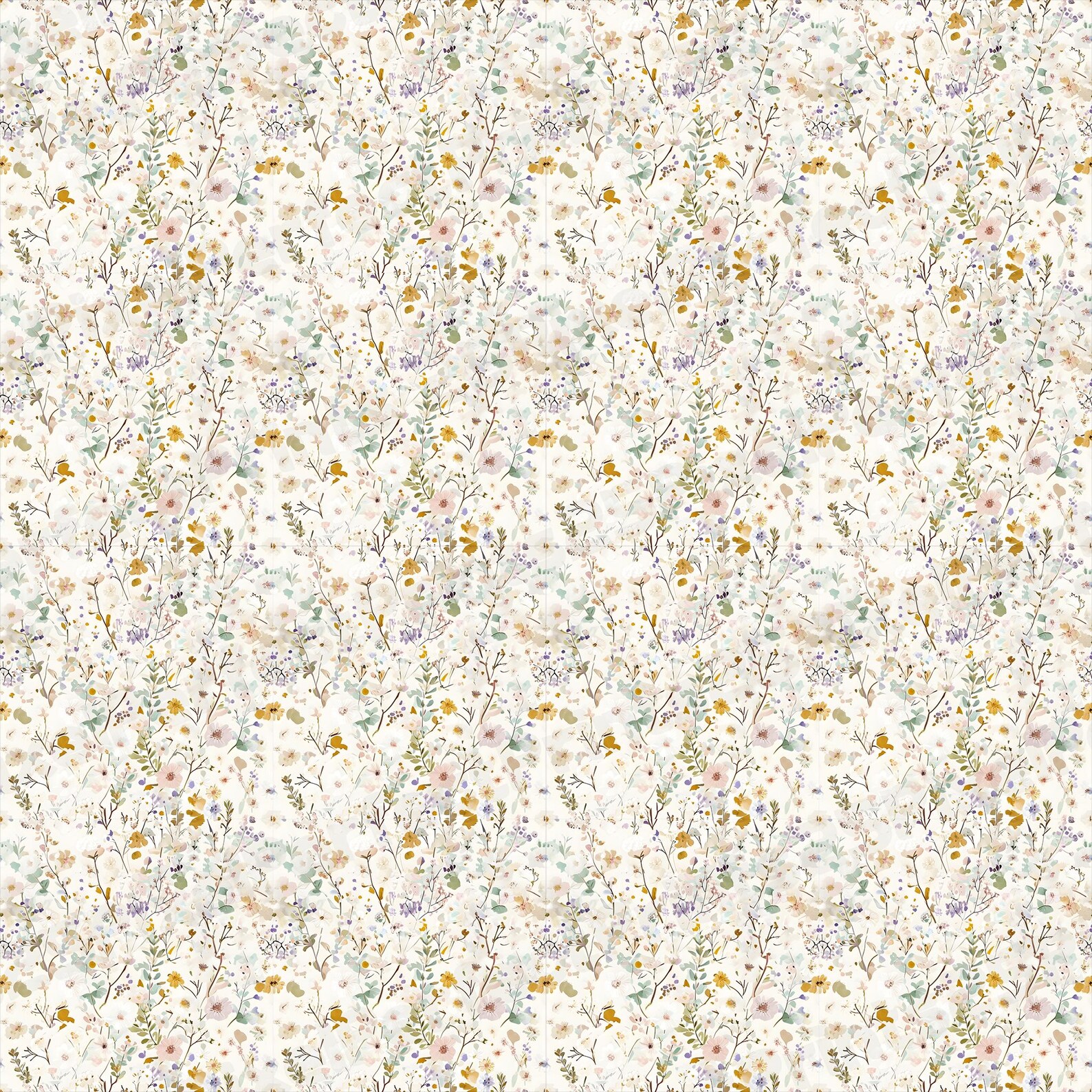 Whimsical Cottagecore Floral Pattern in Soft Pastels - Etsy