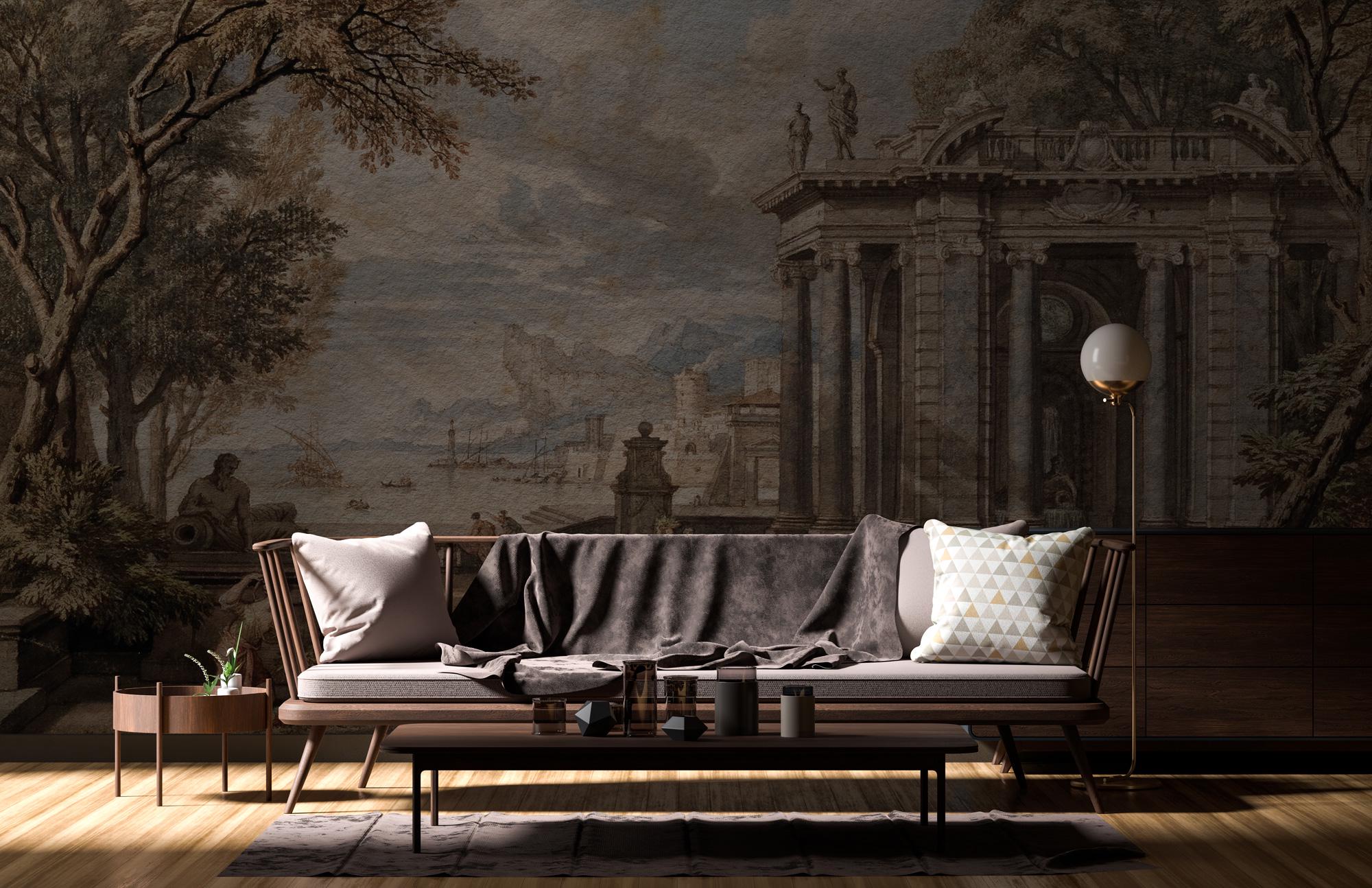 Ancient Rome Wallpaper Mural: Harbor View Architecture (peel and Stick ...
